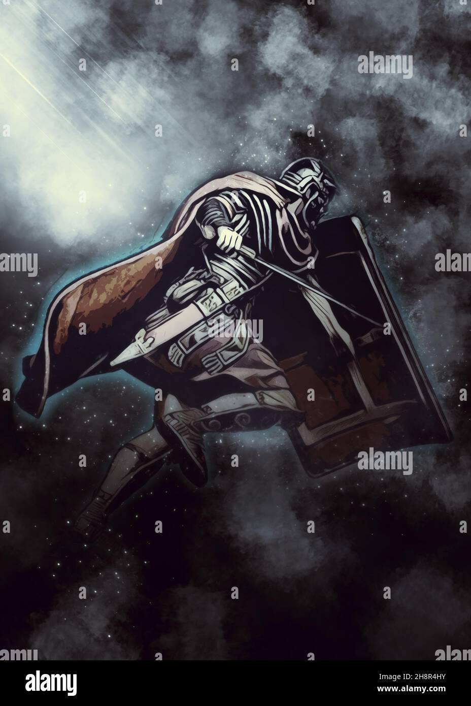 Ancient Roman Centurion Soldier Fantasy Digital Illustration Artwork ...