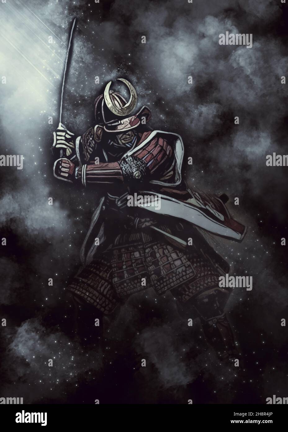 The Samurai Warrior Digital Illustration Artwork Stock Photo - Alamy