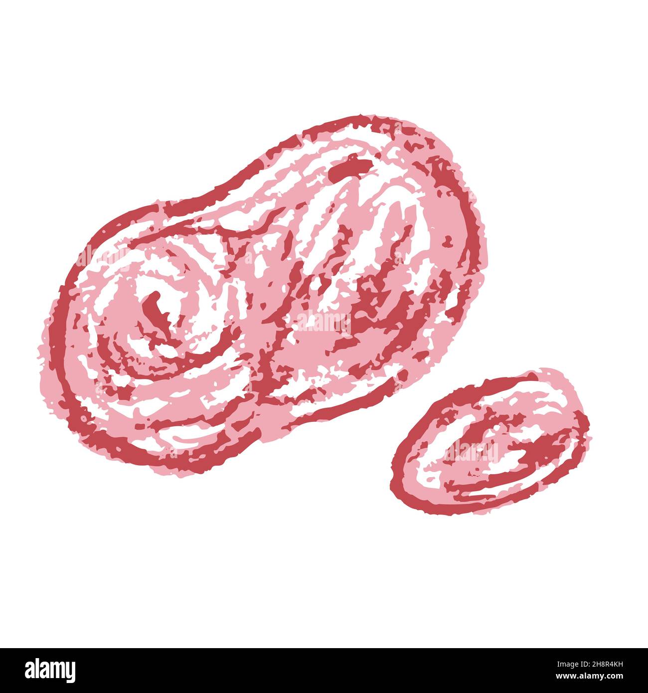 Potato. Icon in hand draw style. Drawing with wax crayons, colored ...