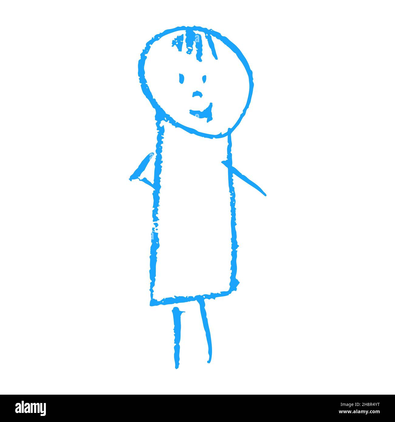 Icon in hand draw style. Boy. Drawing with wax crayons, children's ...
