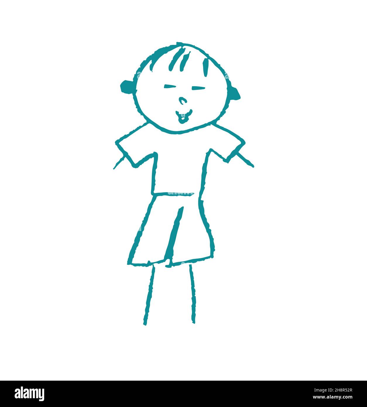 Icon in hand draw style. Boy. Drawing with wax crayons, children's ...