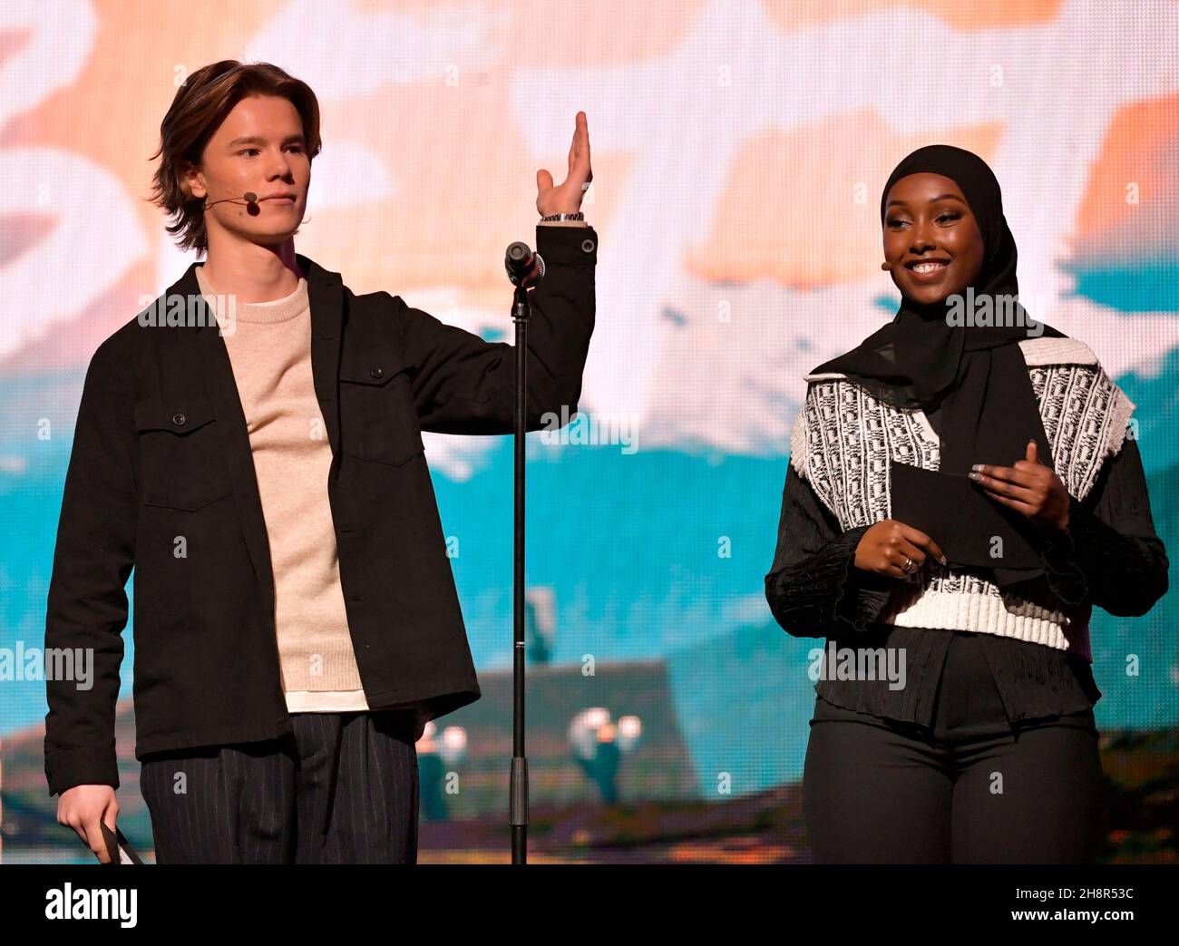 Stockholm 20211201 presenters edvin ryding someya guatale hi-res stock ...