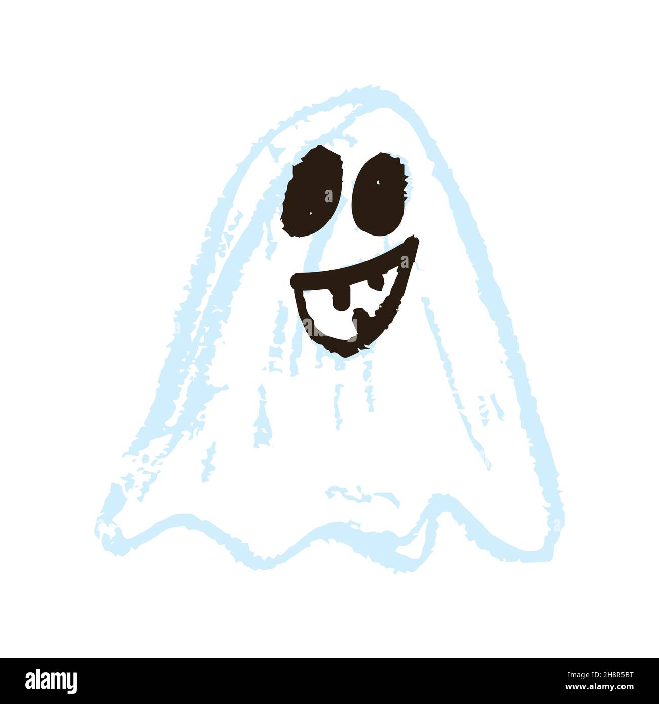 Icon in hand draw style. Ghost. Drawing with wax crayons, colored chalk ...