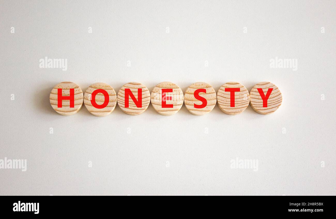 Honesty symbol. The concept word Honesty on wooden circles. Beautiful ...