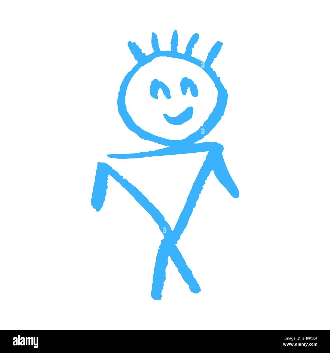 Icon in hand draw style. Boy. Vector illustration. Drawing with wax ...