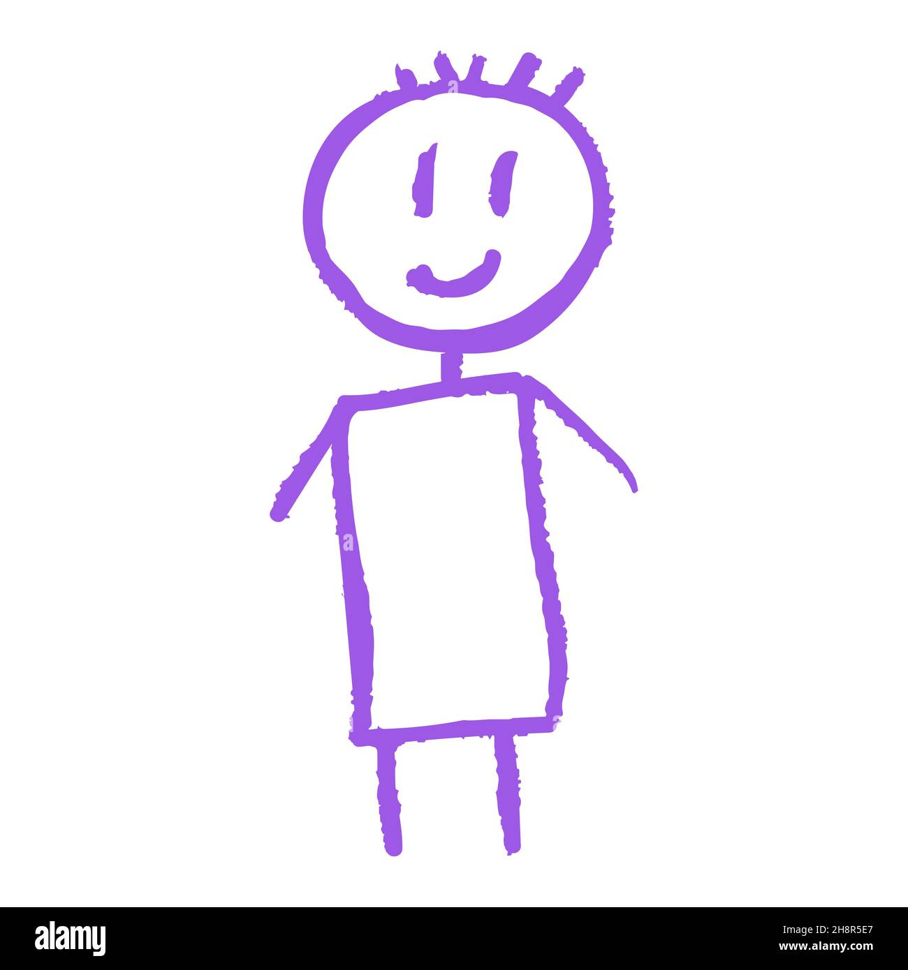 Icon in hand draw style. Boy. Vector illustration. Drawing with wax ...