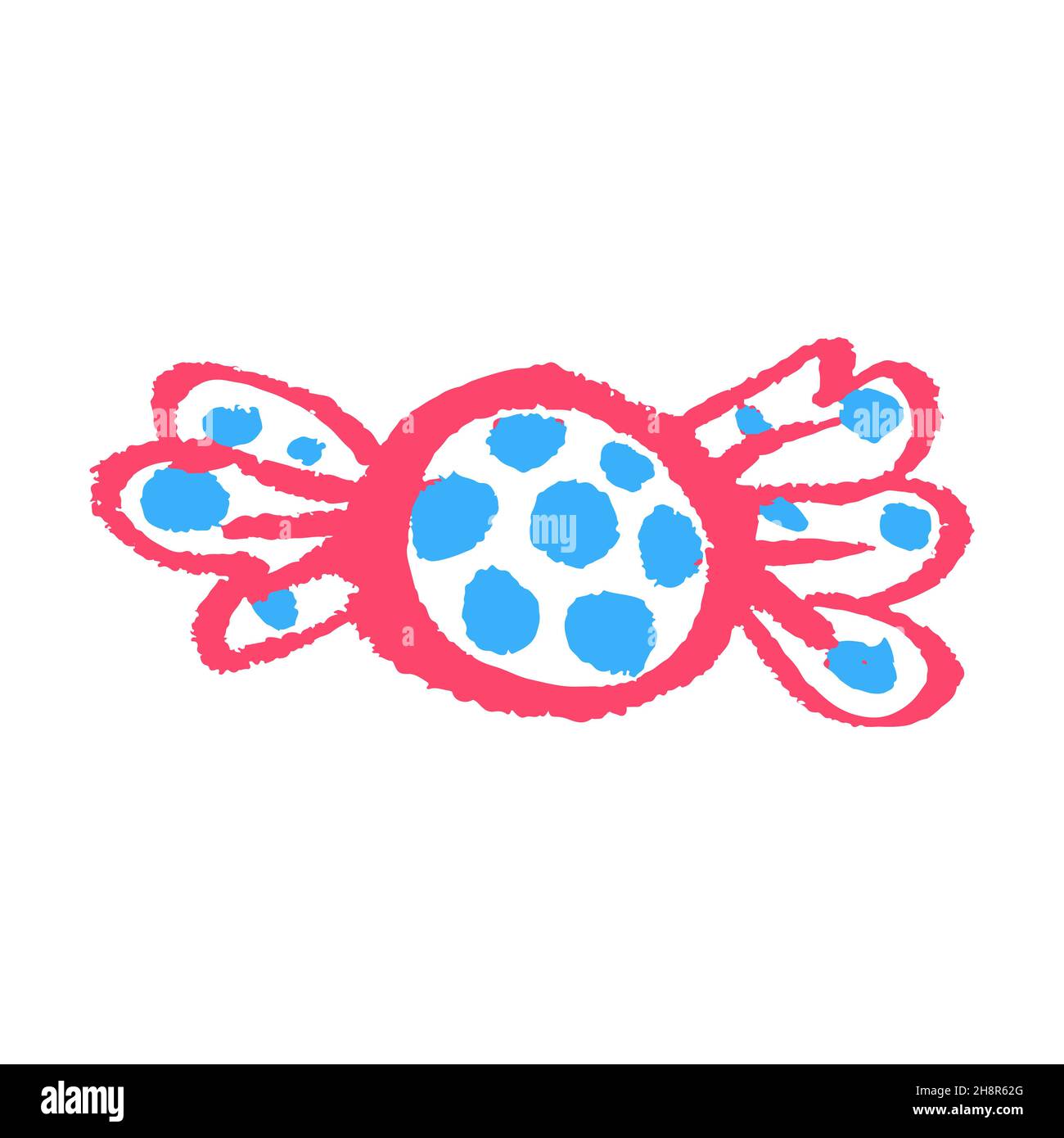 Icon in hand draw style. Candy. Drawing with wax crayons, children's ...