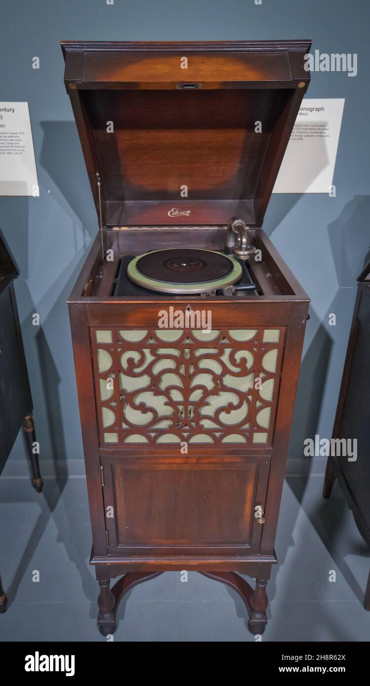 Edison phonograph in museum in Fort Myers, Florida Stock Photo - Alamy
