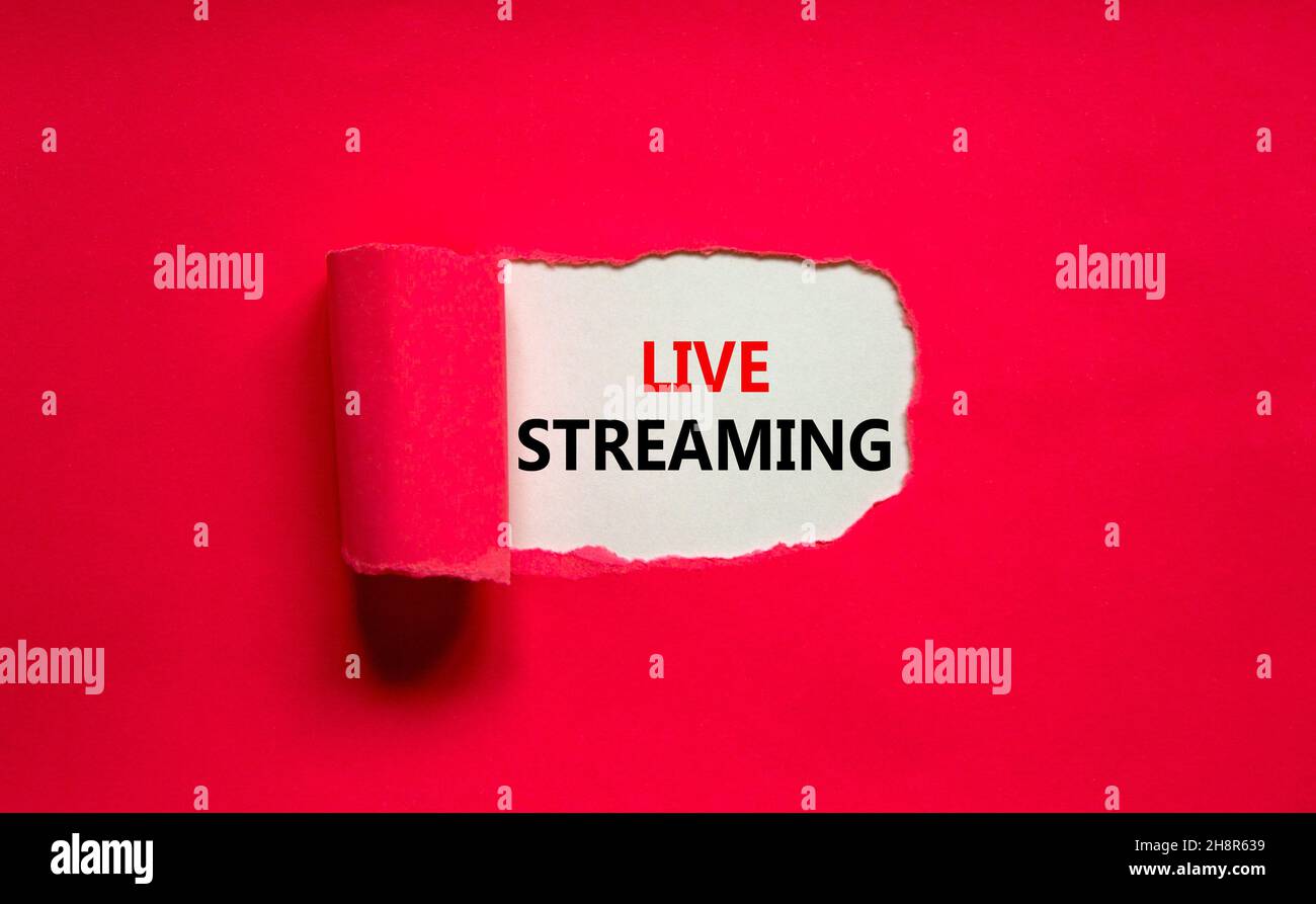 Live streaming symbol. Concept words Live streaming appearing behind ...
