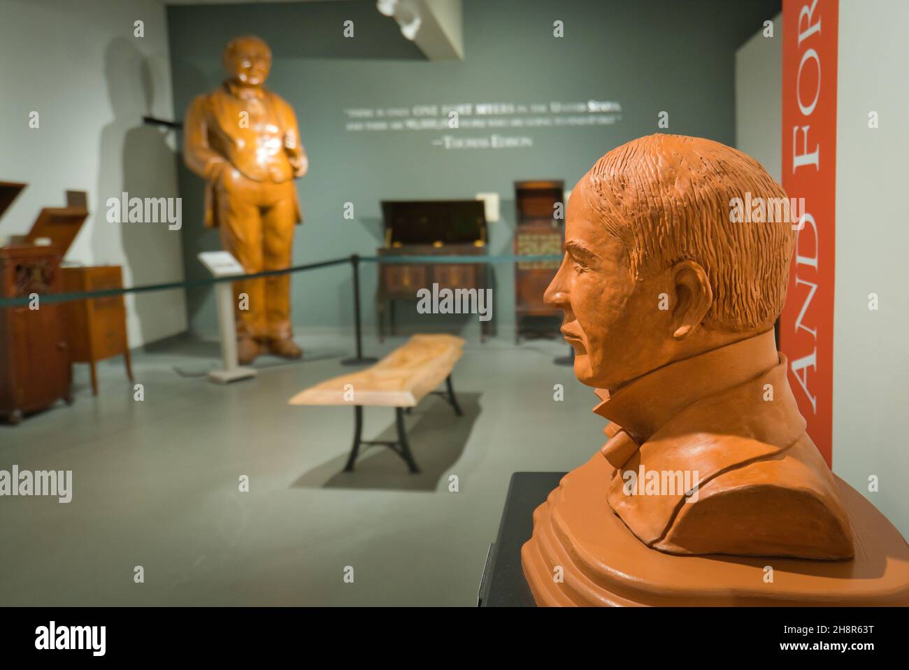 Edison bust in museum in Fort Myers, Florida Stock Photo - Alamy