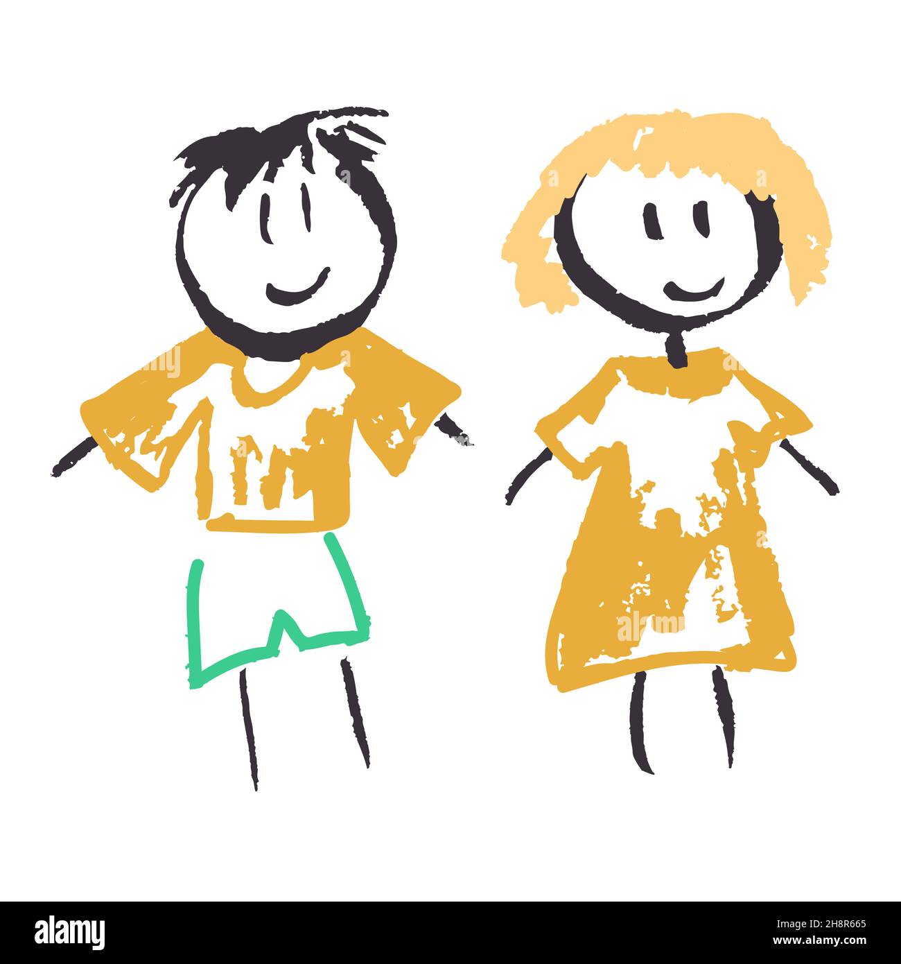 Icon in hand draw style. Drawing with wax crayons, colored chalk ...