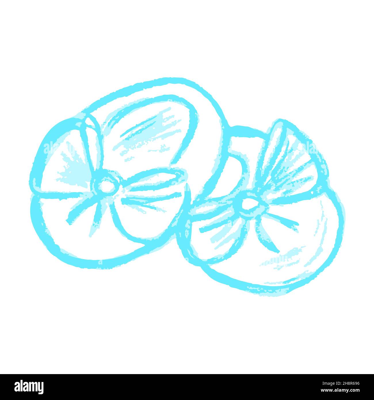 Booties. Icon in hand draw style. Drawing with wax crayons, colored ...