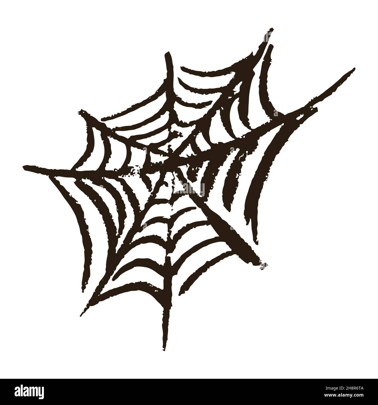 Icon in hand draw style. Cobweb. Drawing with wax crayons, colored ...