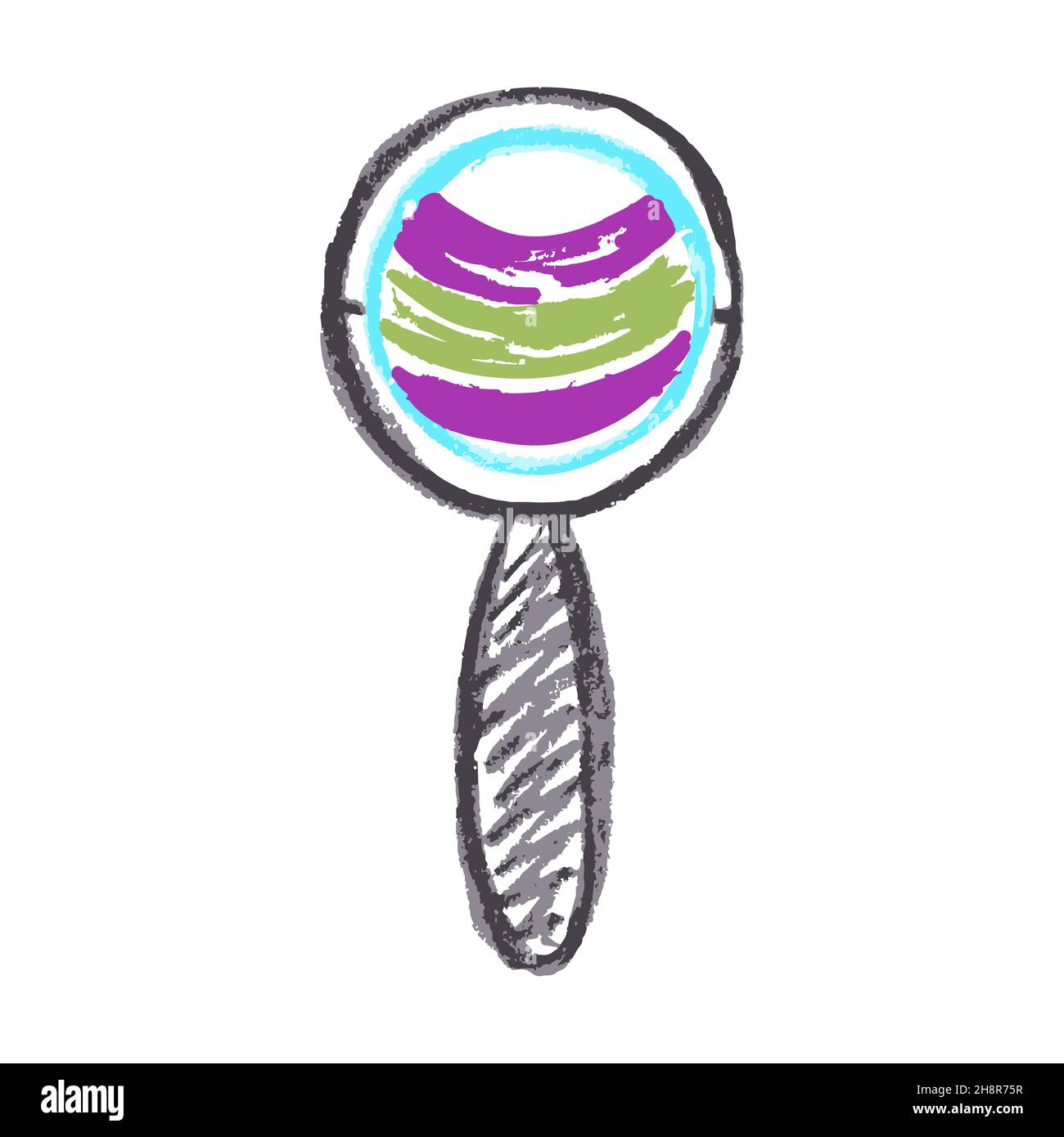 Beanbag. Icon in hand draw style. Drawing with wax crayons, colored ...