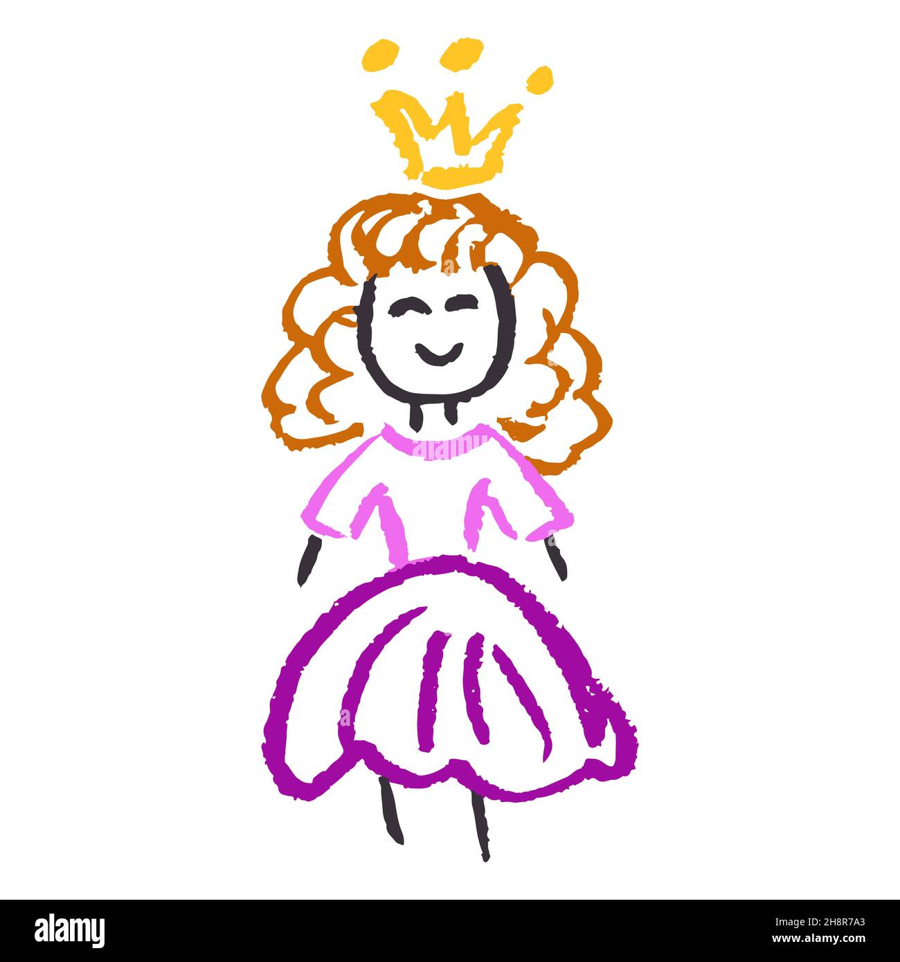 Icon in hand draw style. Prince. Drawing with wax crayons, colored ...