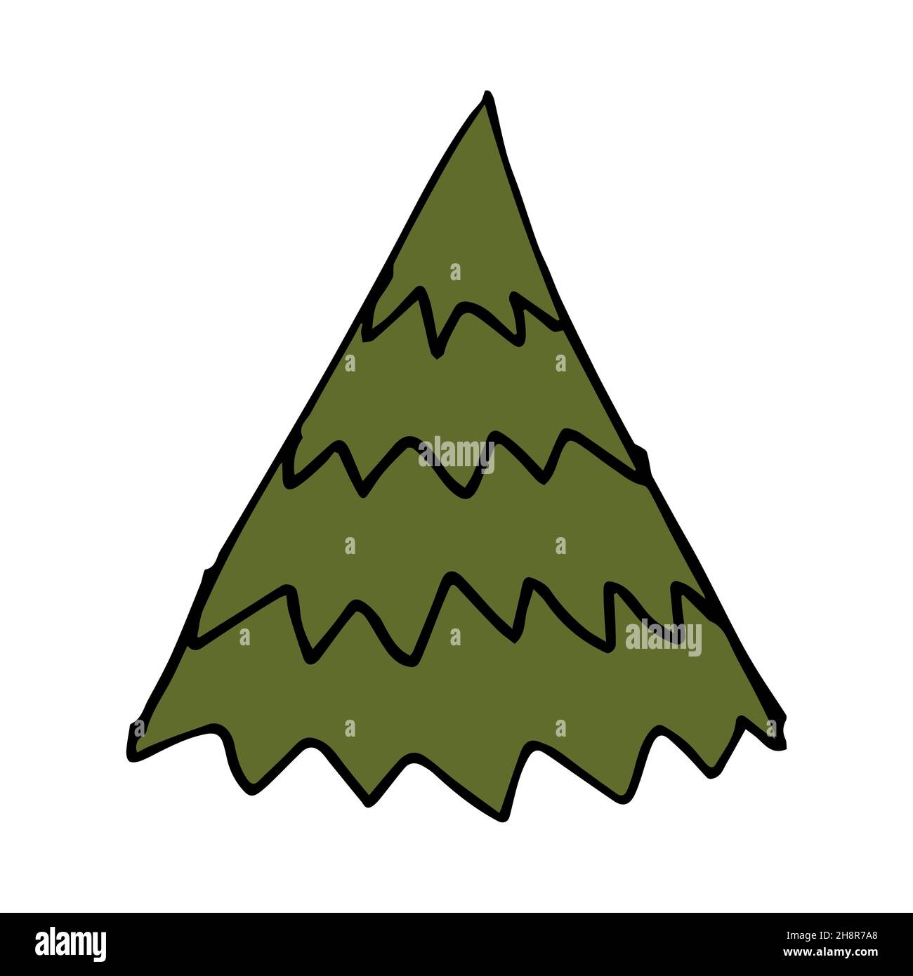 Cute icon in hand draw style. Herringbone, pine. Doodle drawing ...