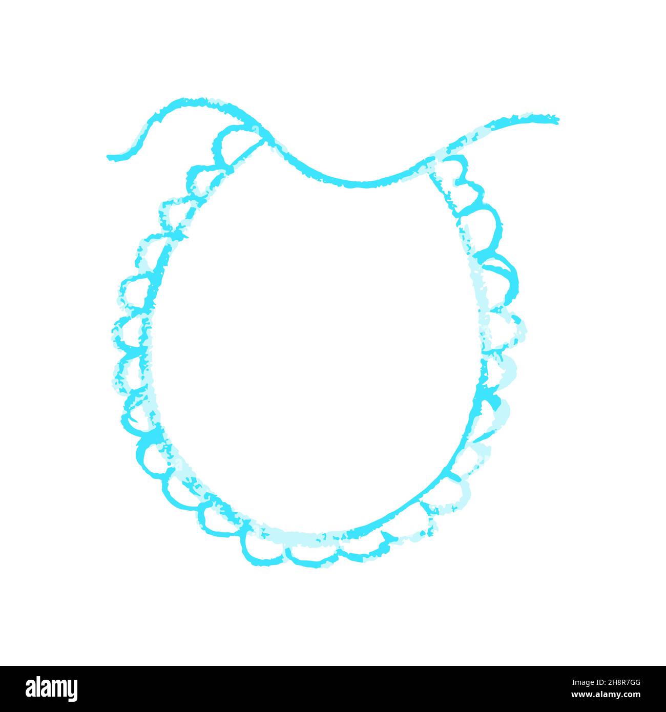 Bib. Icon in hand draw style. Drawing with wax crayons, colored chalk ...