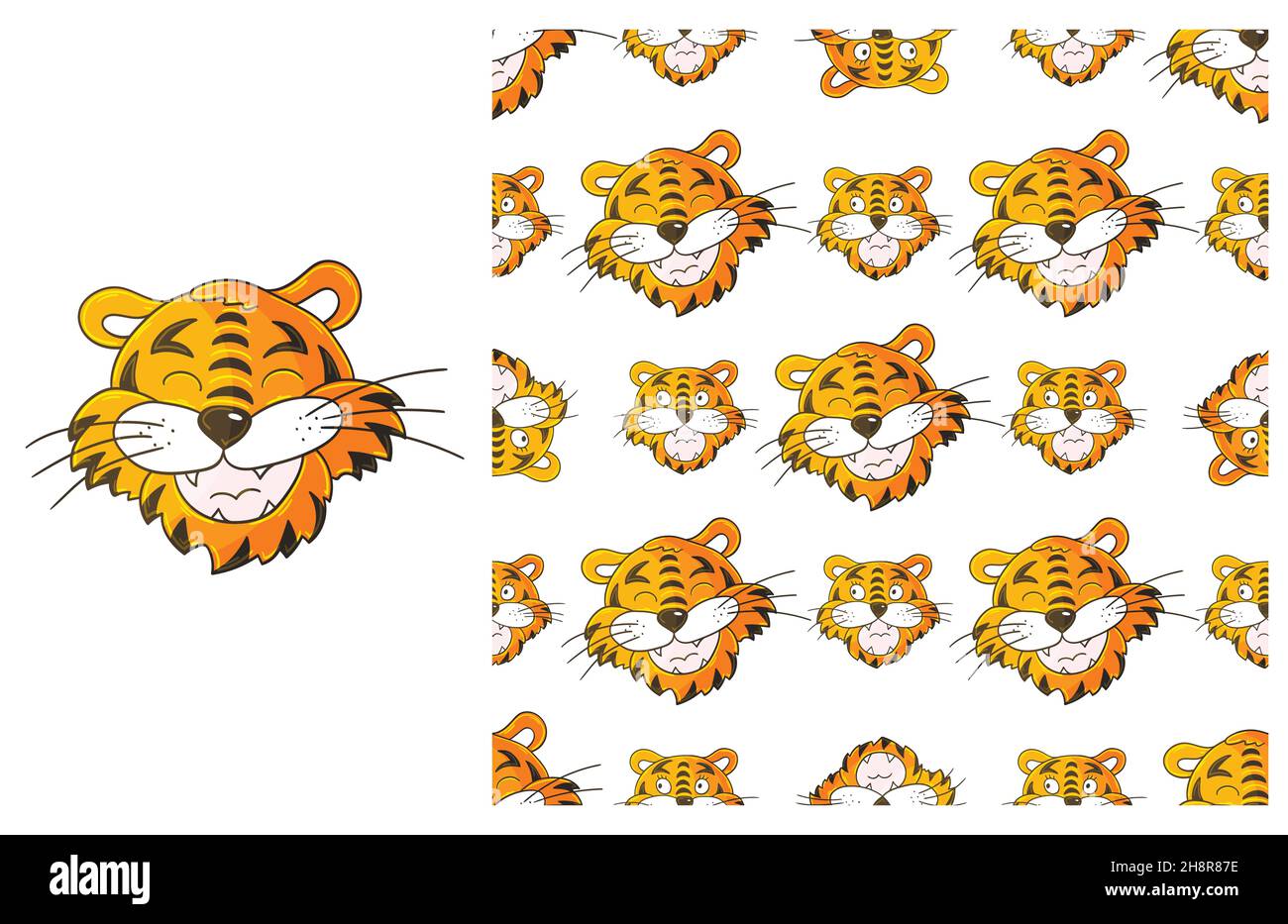 Cute Set of element and seamless pattern. Ideal for children's clothing ...