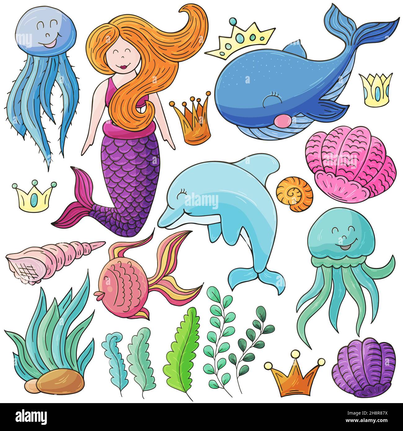 The crown and dolphin Stock Vector Images - Alamy