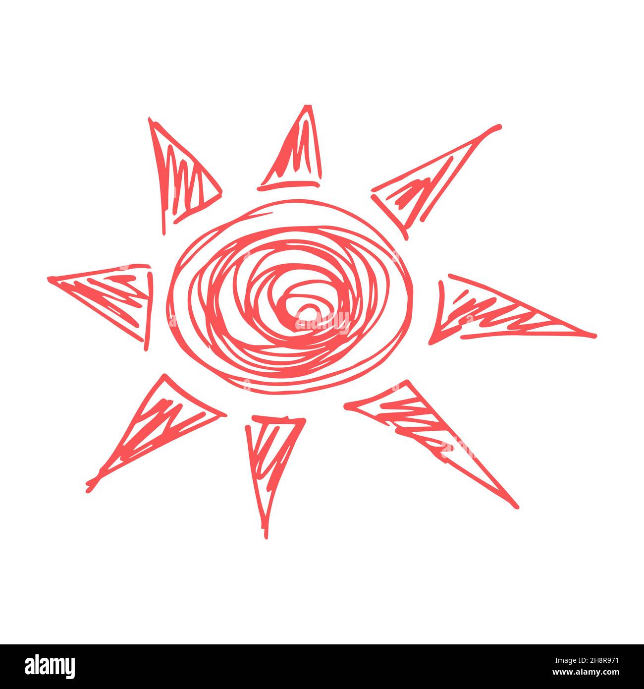 Cute icon in hand draw style. Sun. Doodle drawing, children's ...