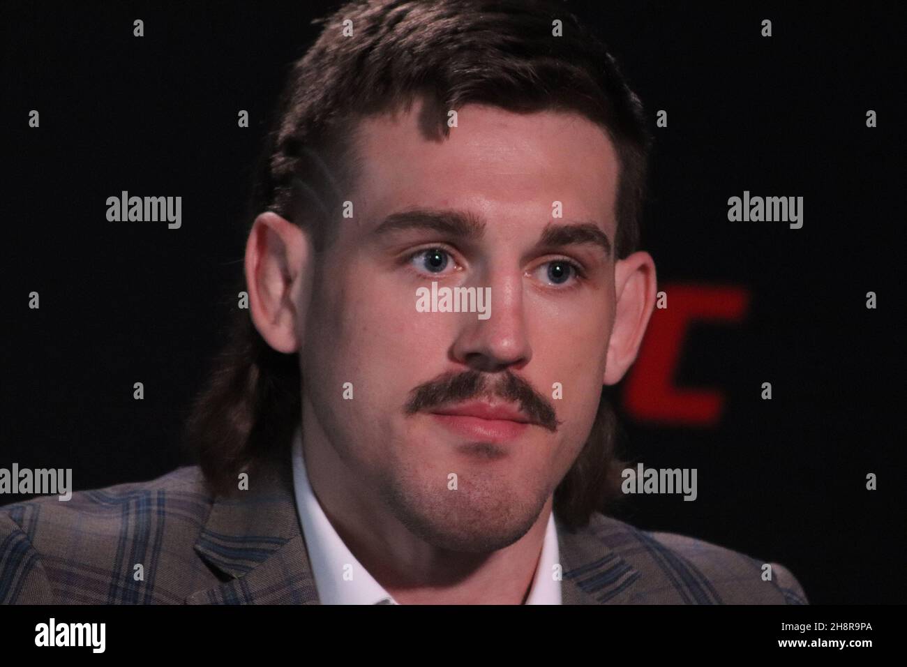 LAS VEGAS, NV - DECEMBER 1: Brendan Allen interacts with media during ...