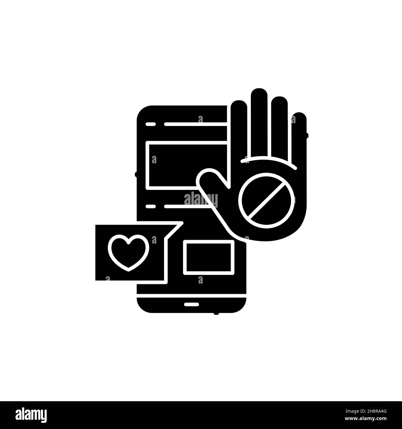 Leaving social networks olor line icon. Life for yourself. Abandonment ...