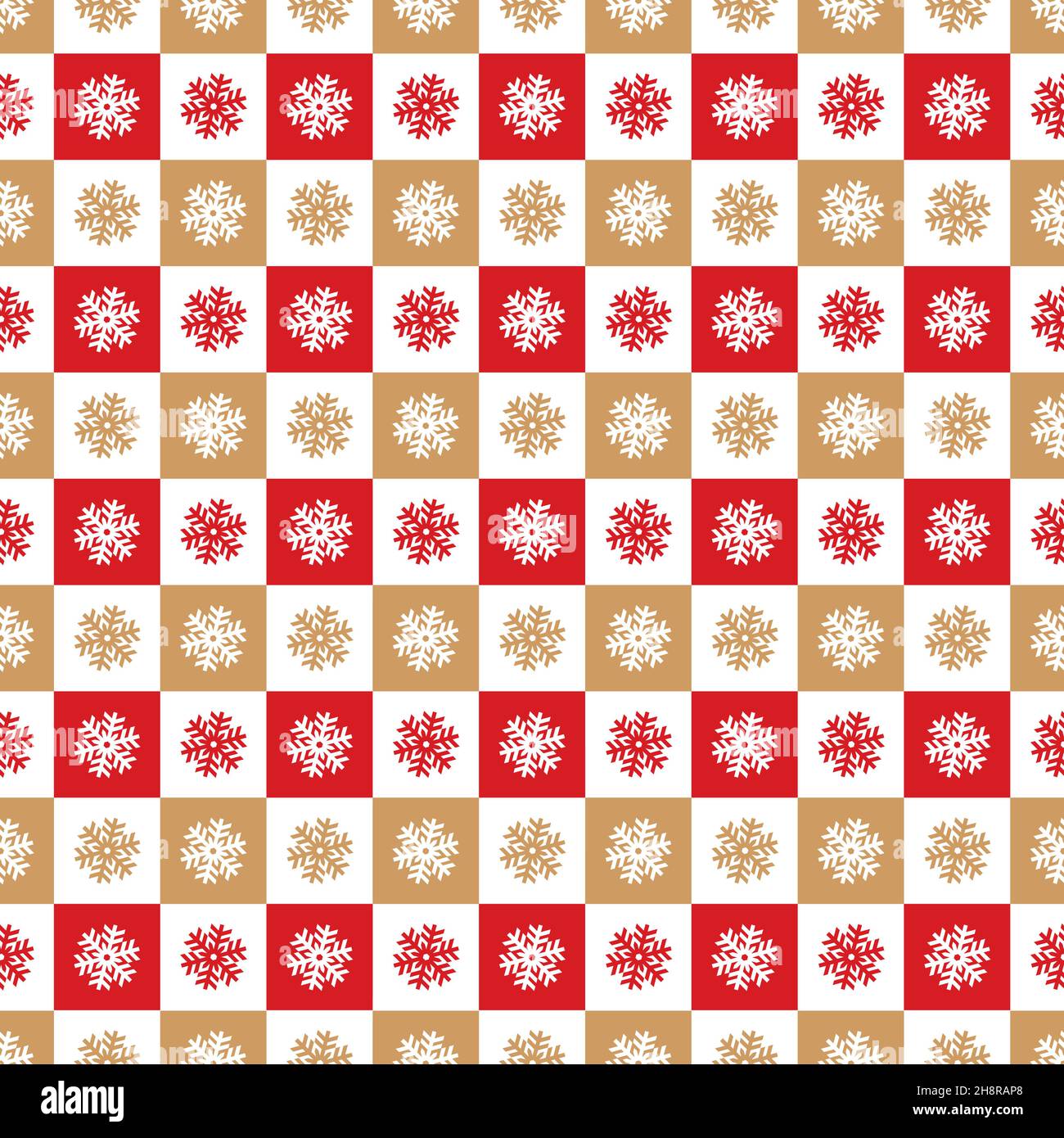 Seamless Christmas snowflake checkered pattern background Stock Vector Image & Art - Alamy