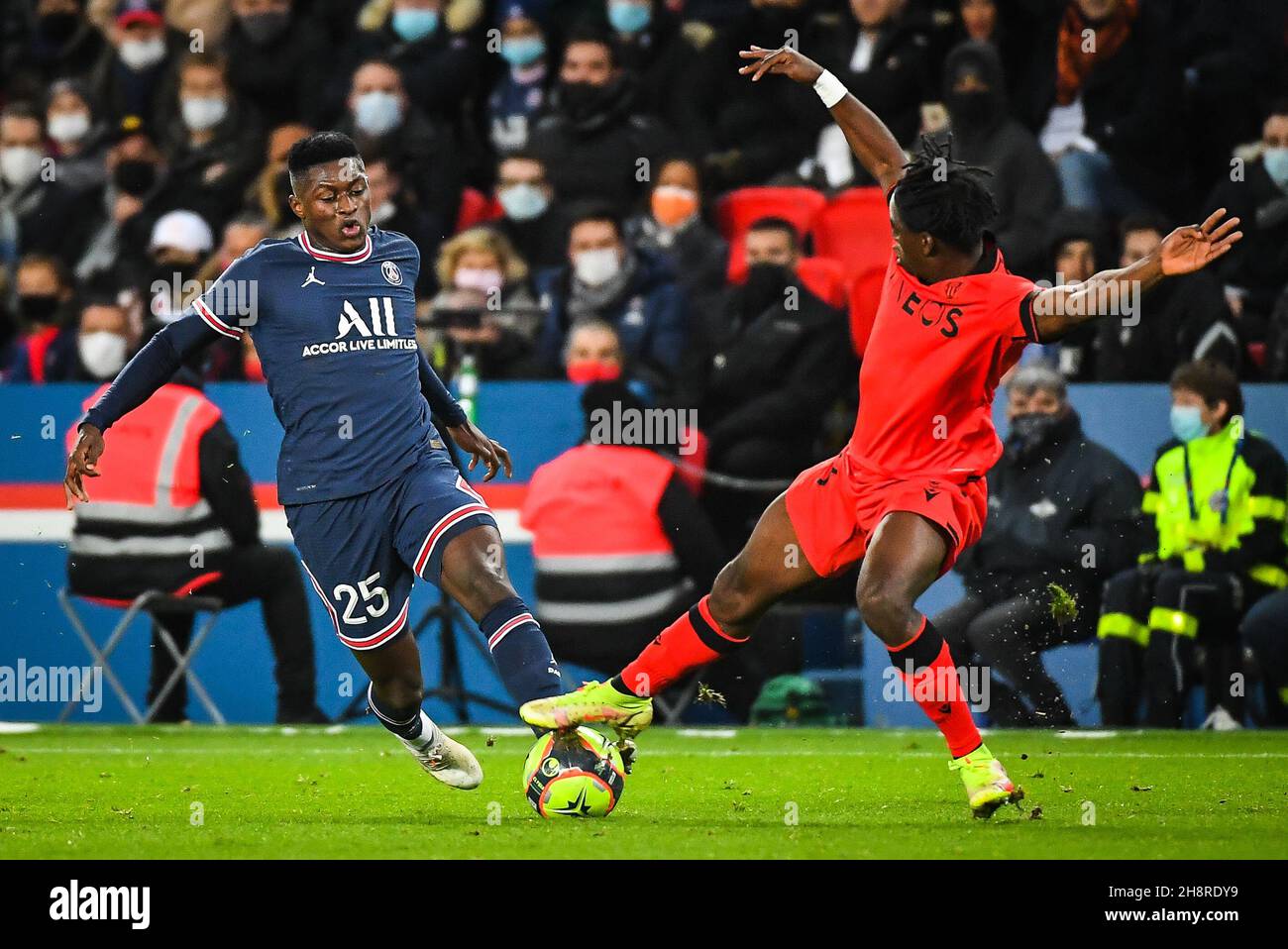 Nuno MENDES of PSG during the French championship Ligue 1 football ...