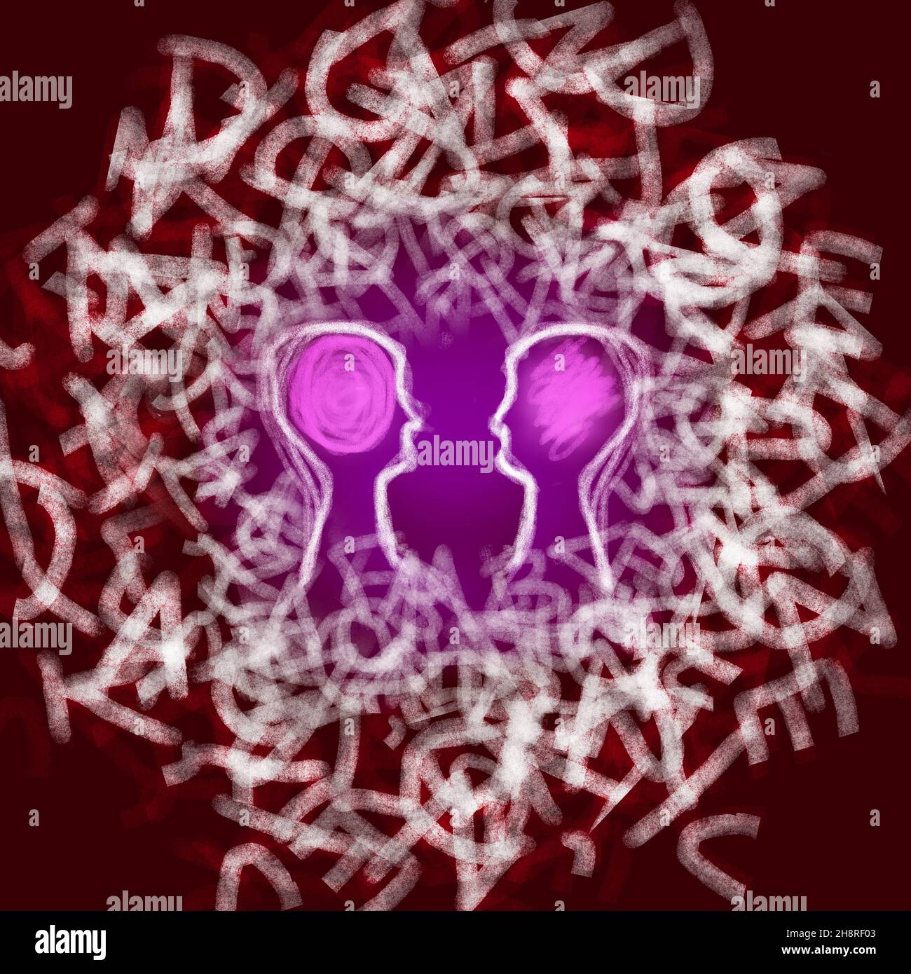 An illustration of miscommunication Stock Photo - Alamy