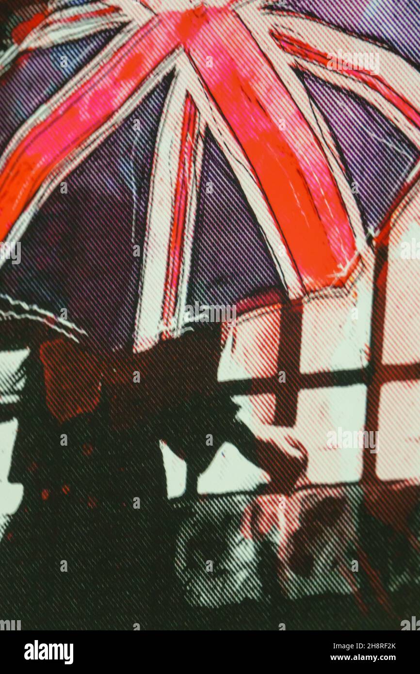 umbrella with a union flag pattern Stock Photo - Alamy