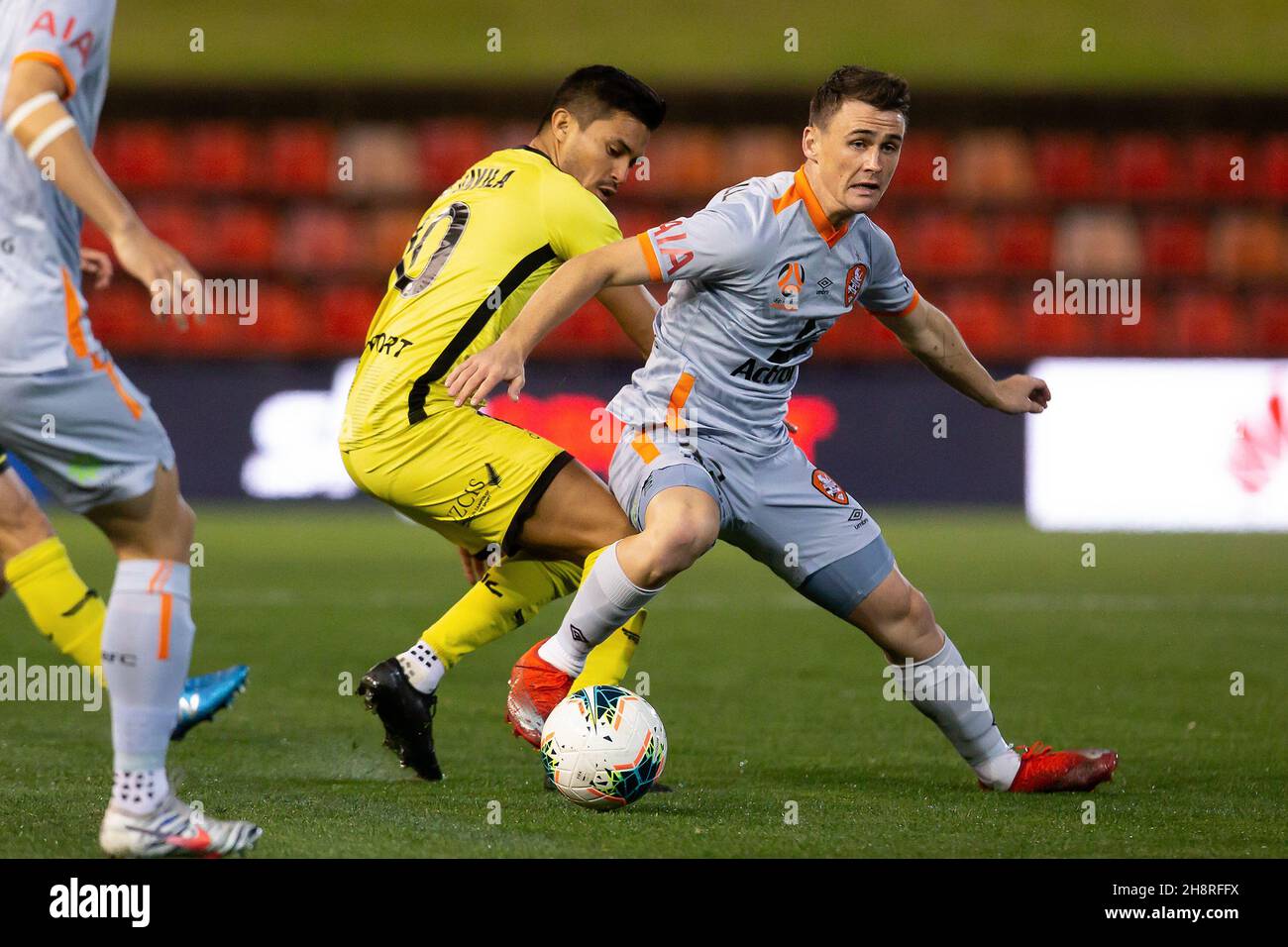 Brisbane Roar forward Dylan Wenzel-Halls (23) turns under pressure from ...