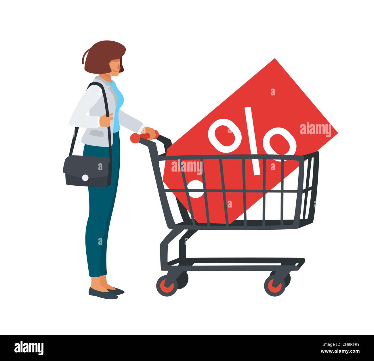 Vector cartoon style illustration of shopping cart Stock Vector Image ...