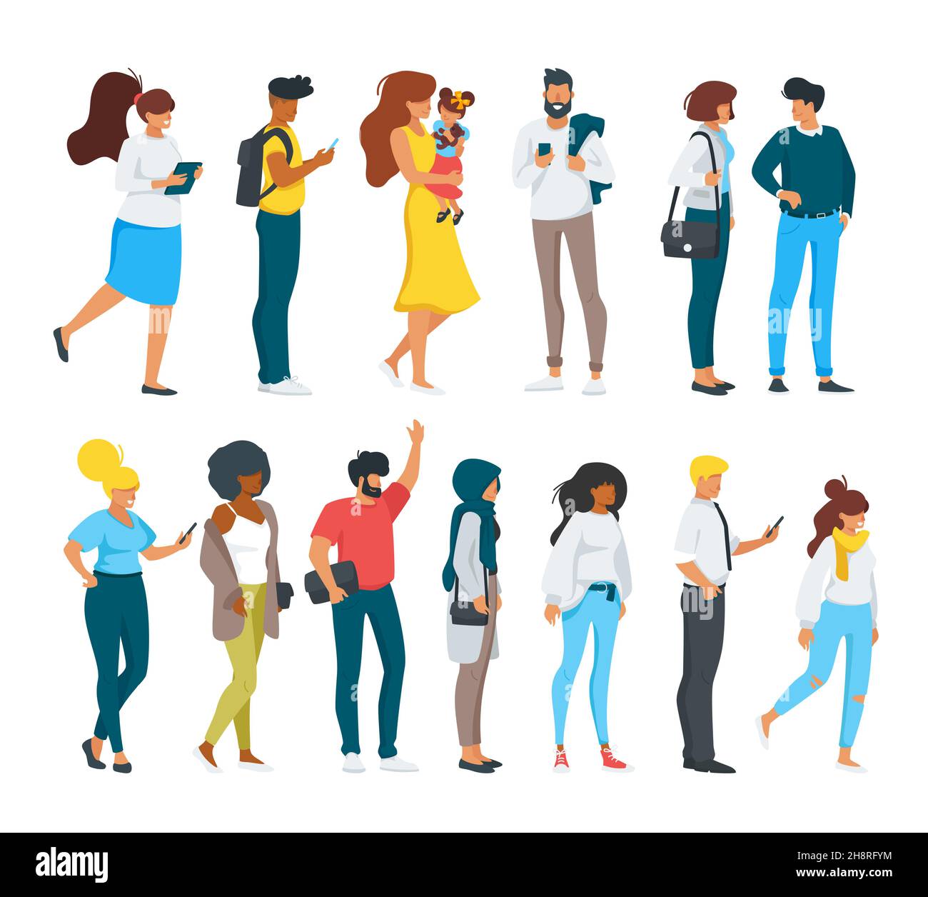 Vector flat style set of standing people Stock Vector Image & Art - Alamy