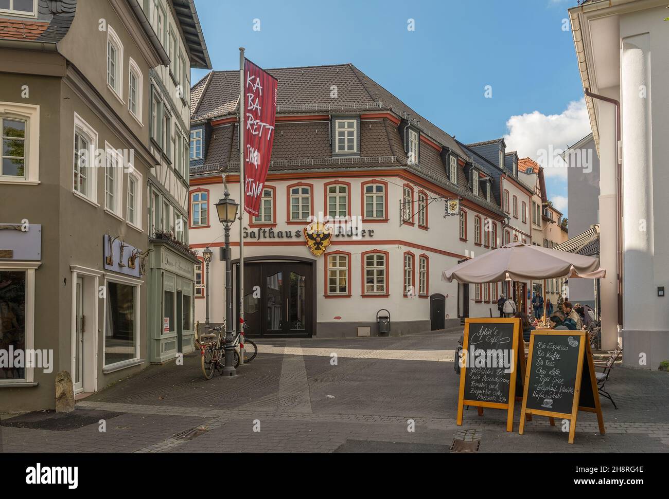 Main street in the old town of Kronberg im Taunus, Hesse, Germany Stock ...