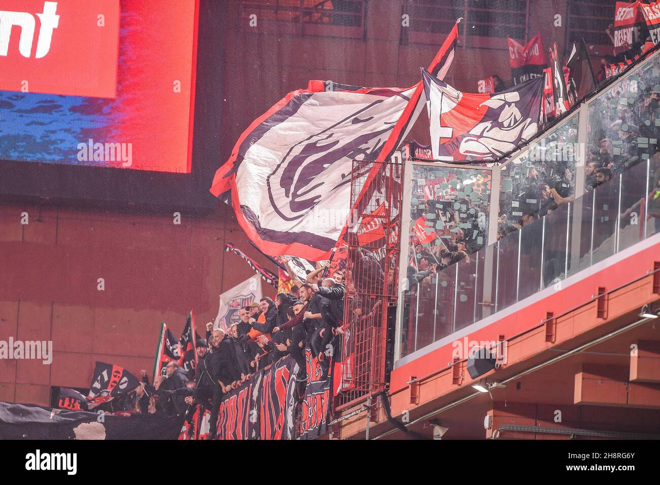 Luigi Ferraris stadium, Genova, Italy, December 01, 2021, supporters ...