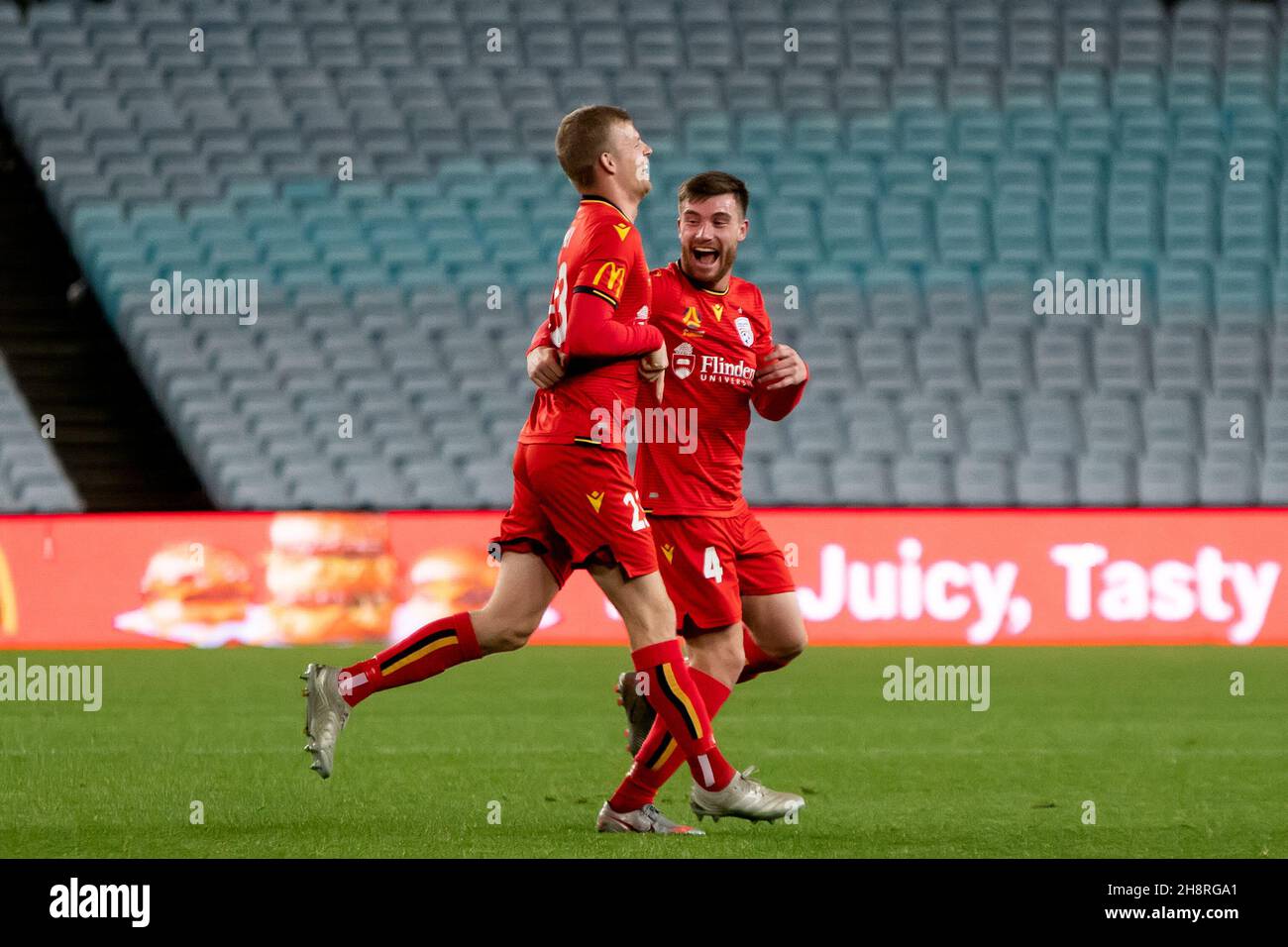 Sydney FC goalkeeper Andrew Redmayne (1) reaches out to save a goal ...