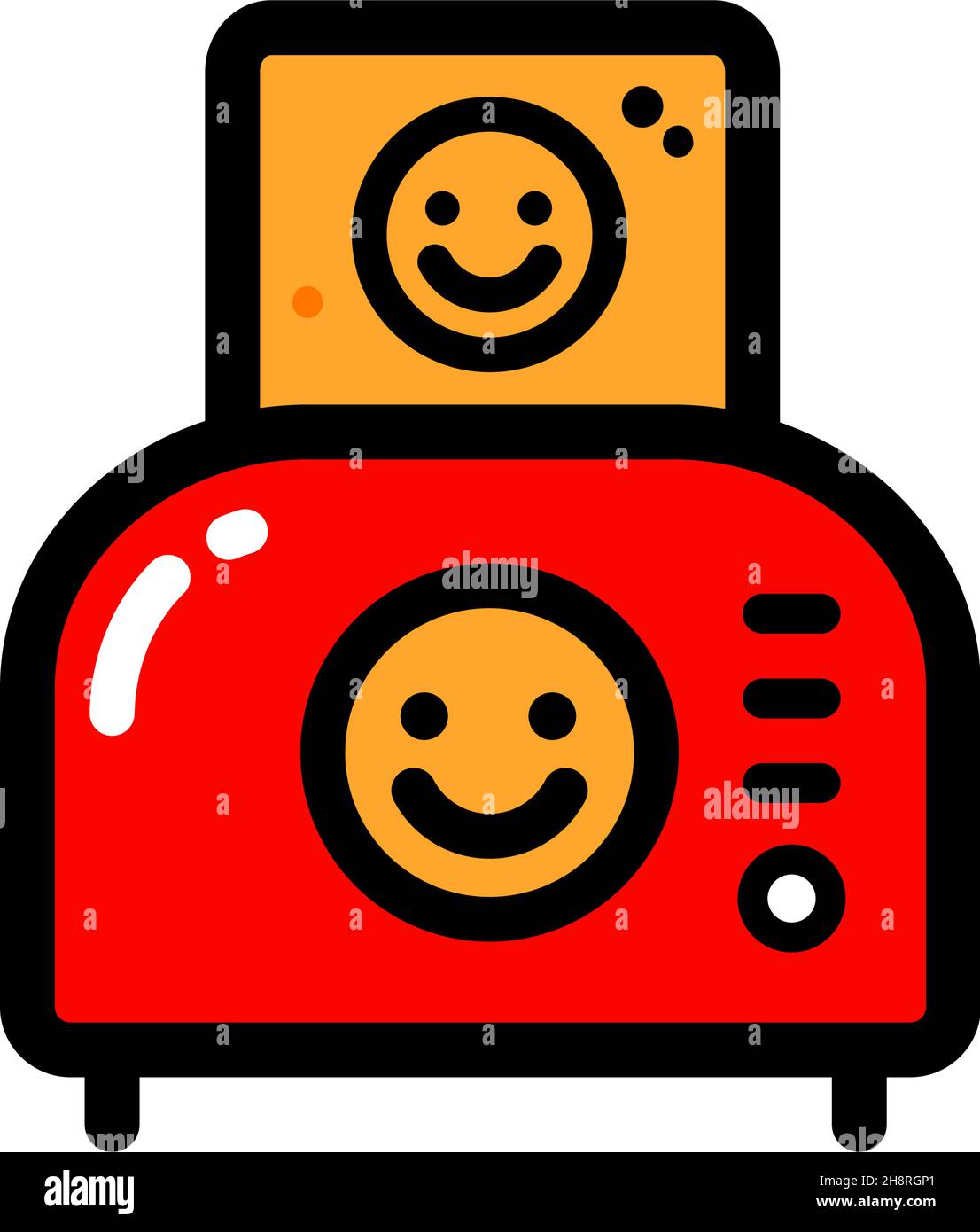 Toaster color icon, sign or symbol. Premium pictogram in trendy simple ...