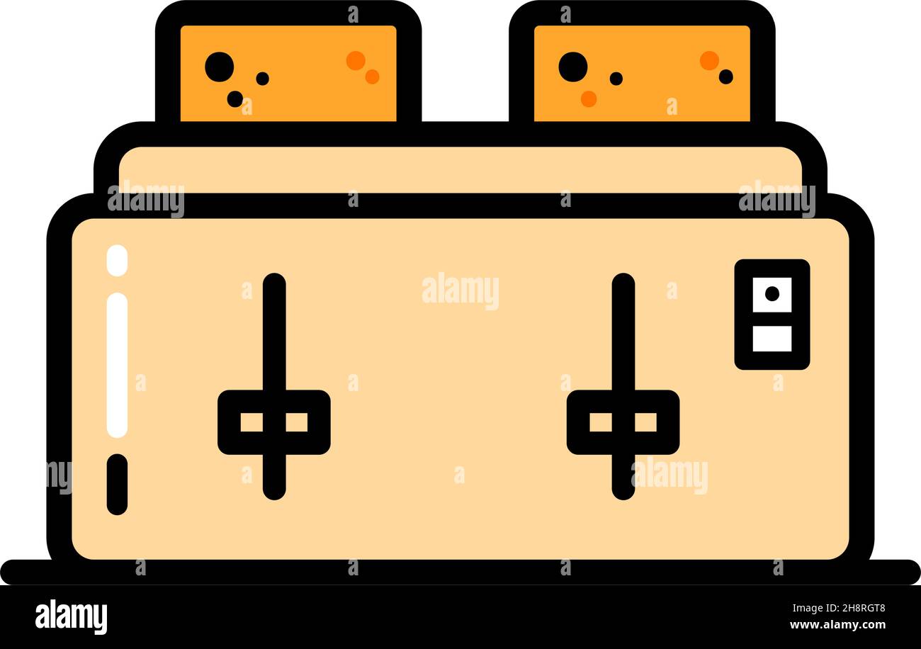 Toaster color icon, sign or symbol. Premium pictogram in trendy simple ...