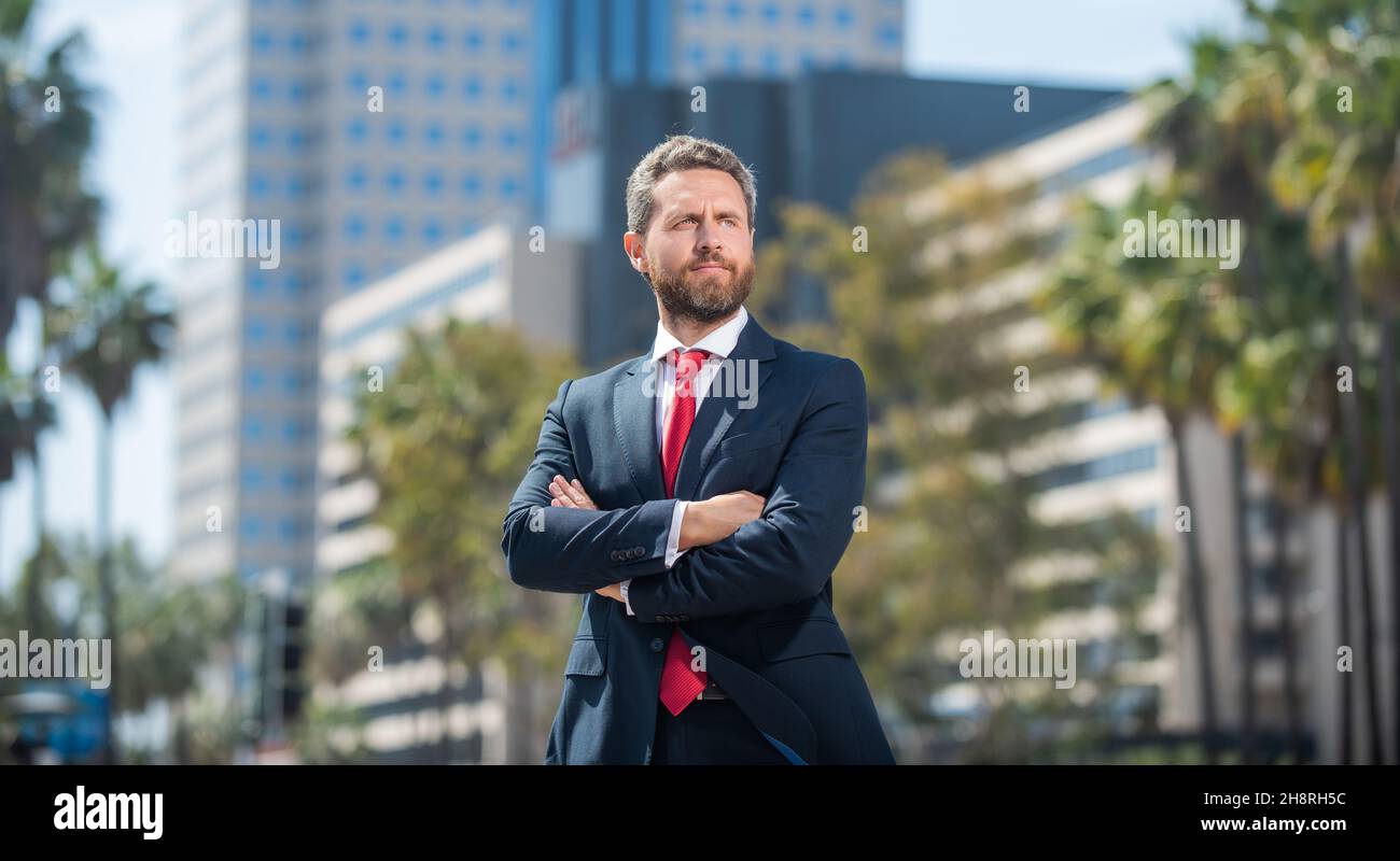manager executive outside the office. male formal fashion. confident ...