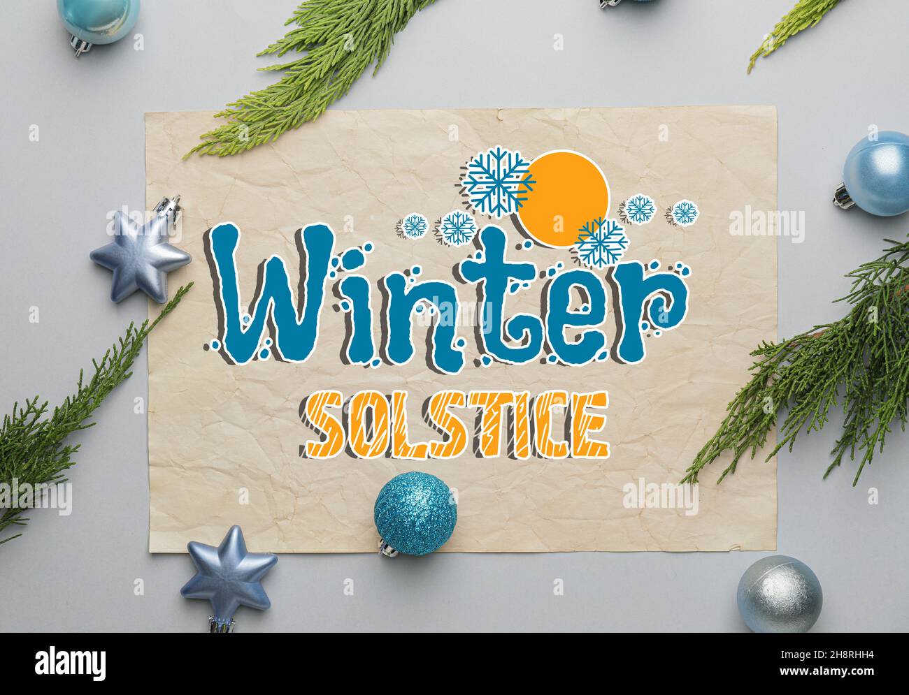 Beautiful greeting card for Winter Solstice celebration Stock Photo - Alamy