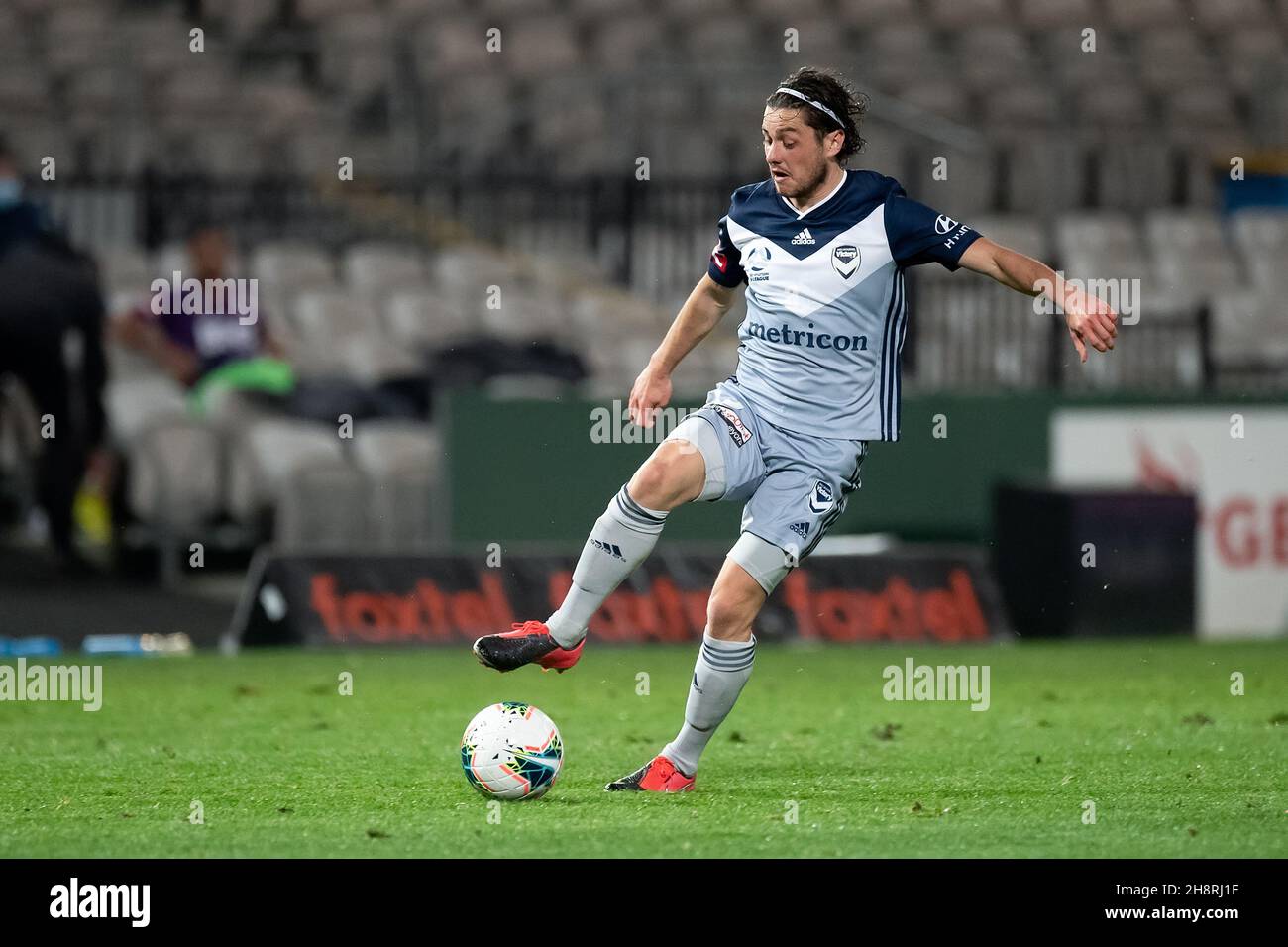Melbourne Victory forward Marco Rojas (23) controls the ball Stock ...