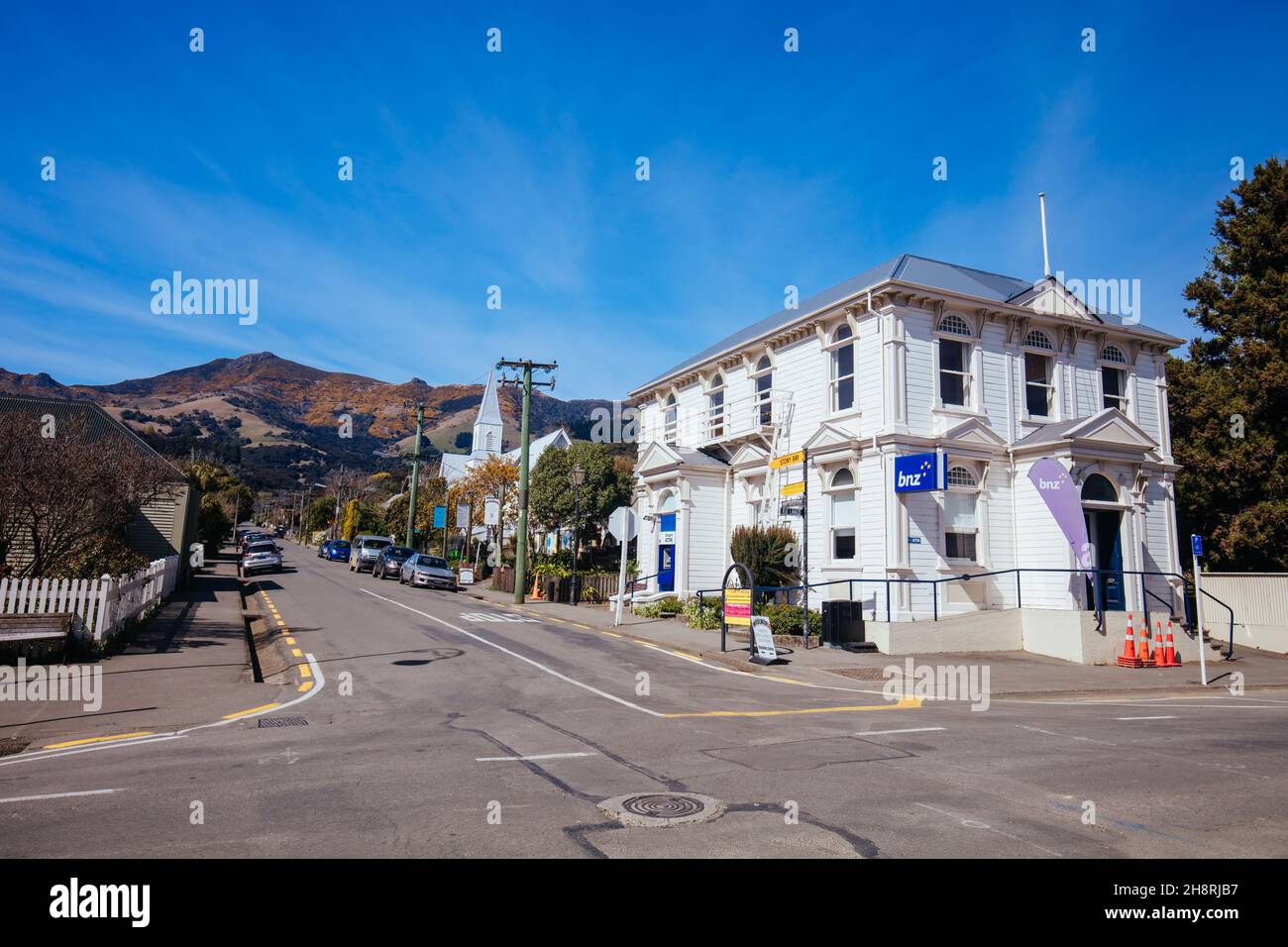 Akaroa Architecture in New Zealand Stock Photo - Alamy