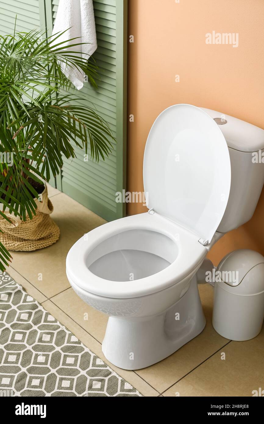 Interior of clean modern restroom Stock Photo - Alamy