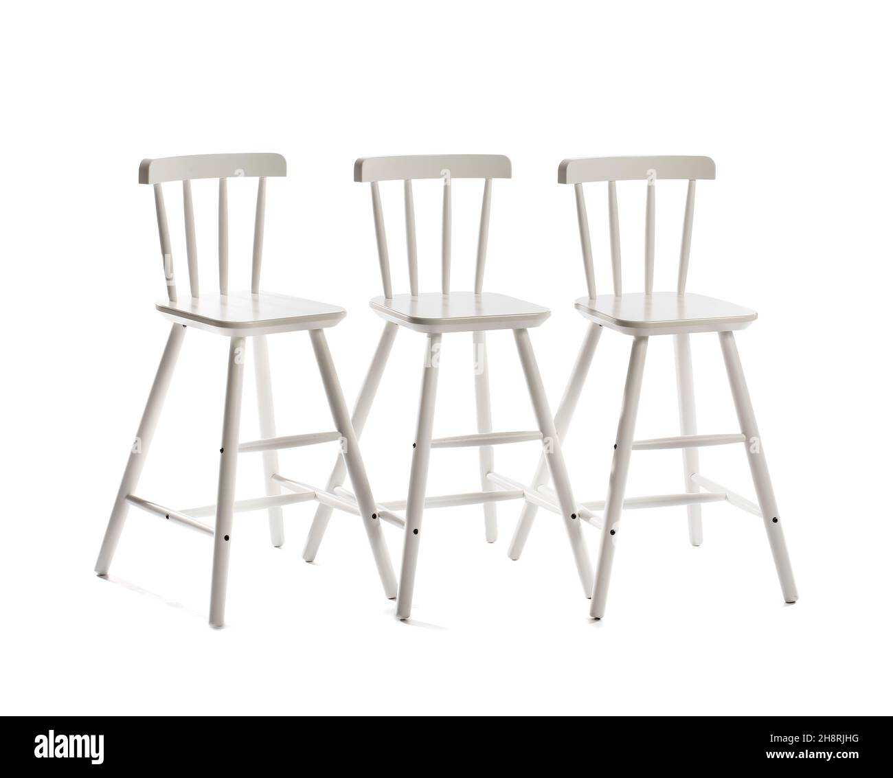 High chairs on white background Stock Photo - Alamy
