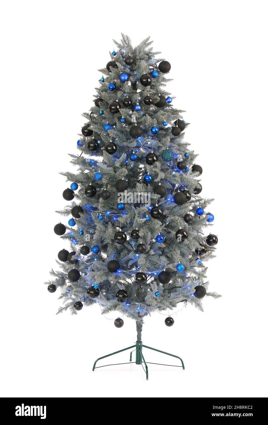 Beautiful decorated Christmas tree isolated on white background Stock ...