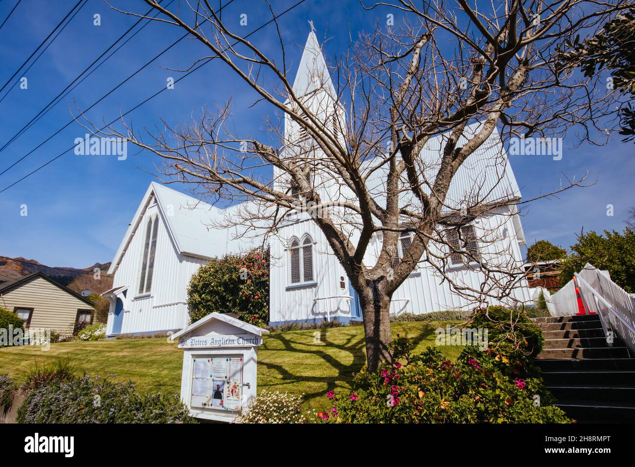 Akaroa Architecture in New Zealand Stock Photo - Alamy