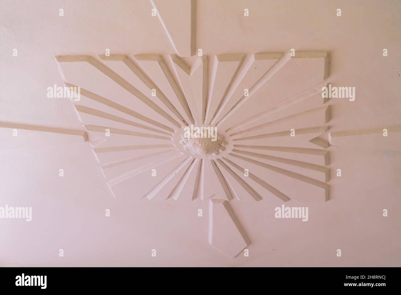 Decorative plaster ceiling in historical homestead open to the public ...