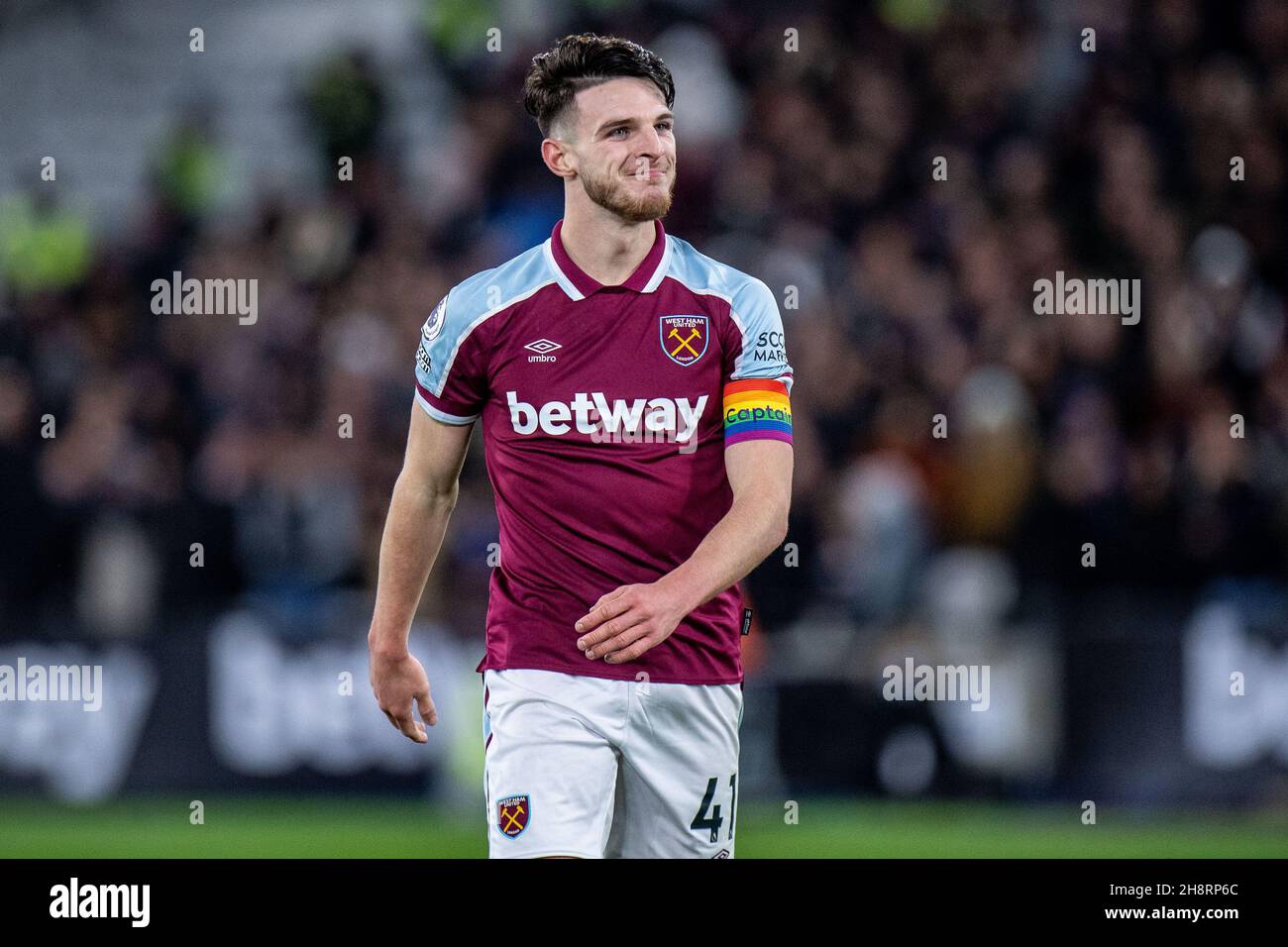 LONDON, ENGLAND - DECEMBER 01: Declan Rice of West Ham United during ...