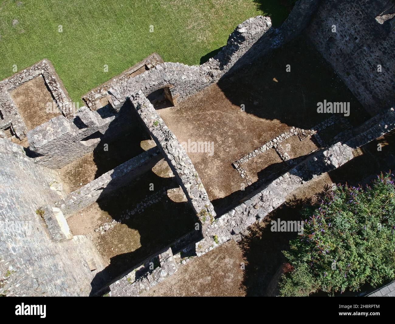 Aerial view of ruins of the old building Stock Photo - Alamy