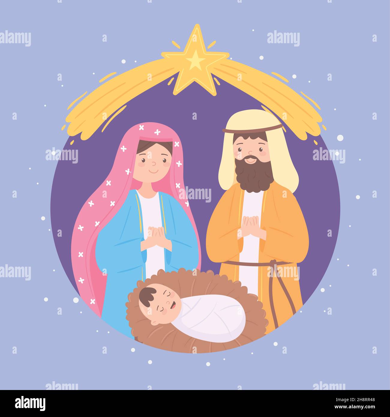 Nativity scene sacred family Stock Vector Images - Alamy